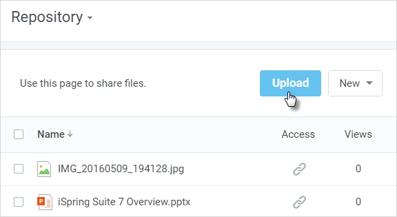 Uploading via Web Interface