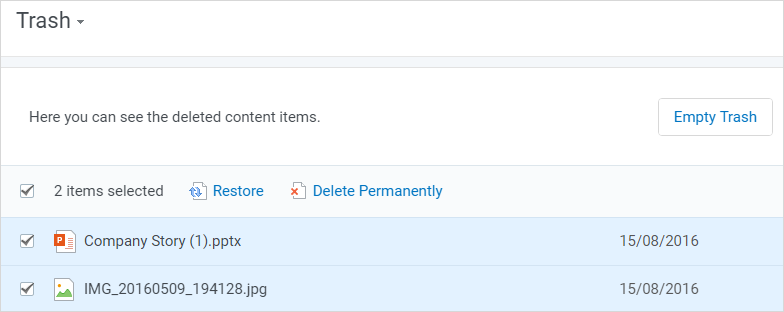 Delete Content