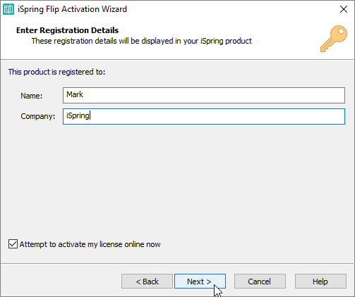 Activating iSpring Flip License