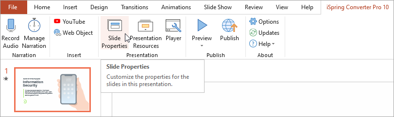 Setting Slide Advance Options