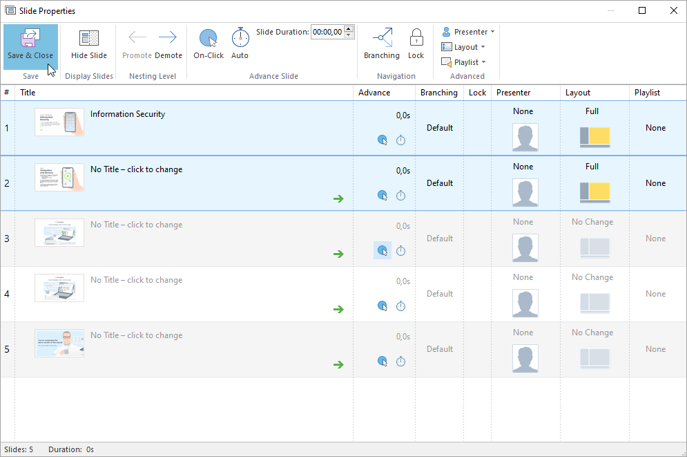 Selecting Player Layout
