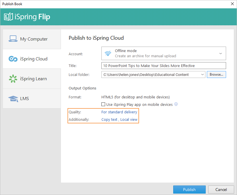 Manual Upload to iSpring Cloud