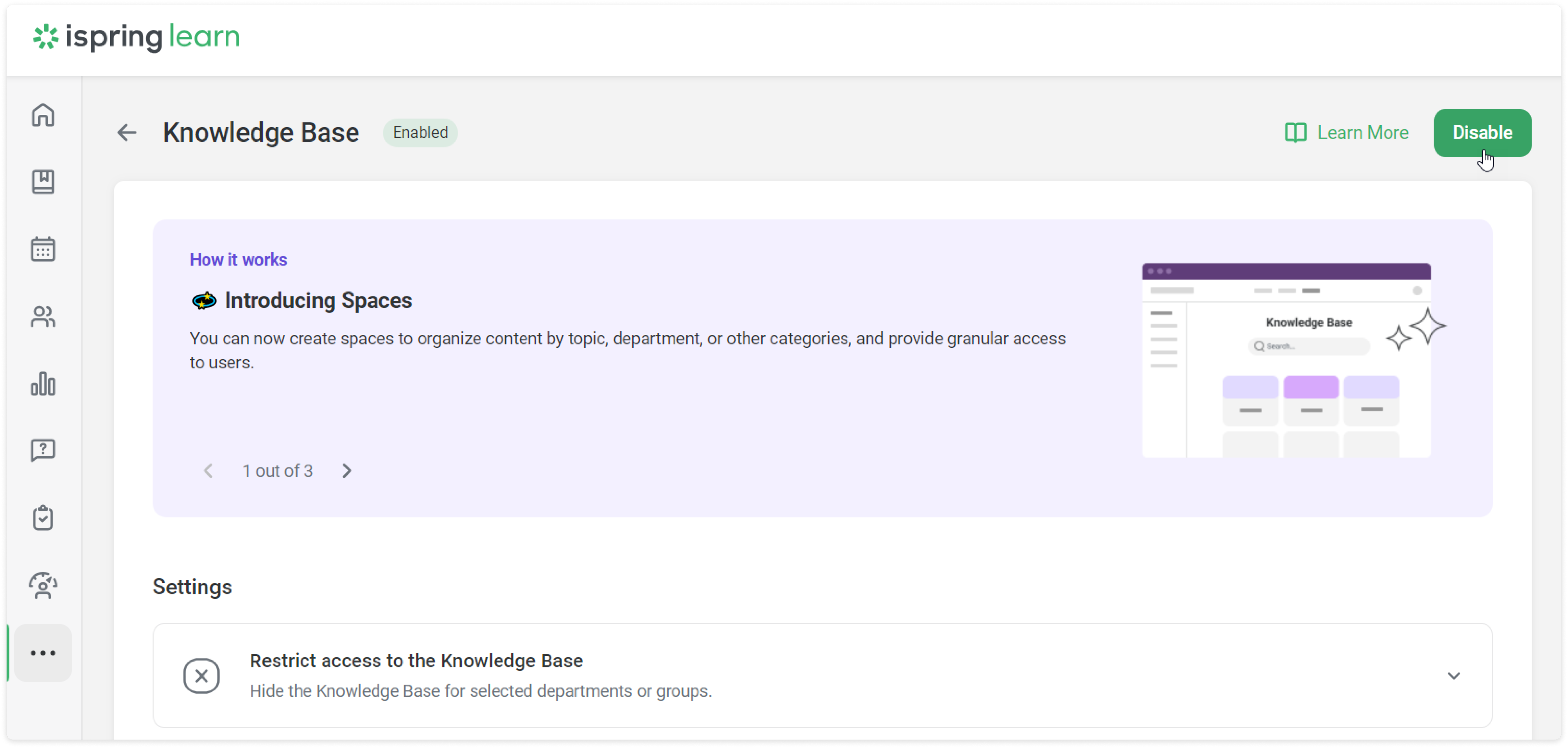 How to Enable the Knowledge Base