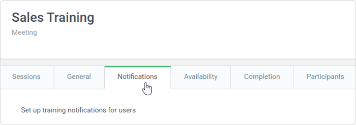 Setting Up Training Notifications