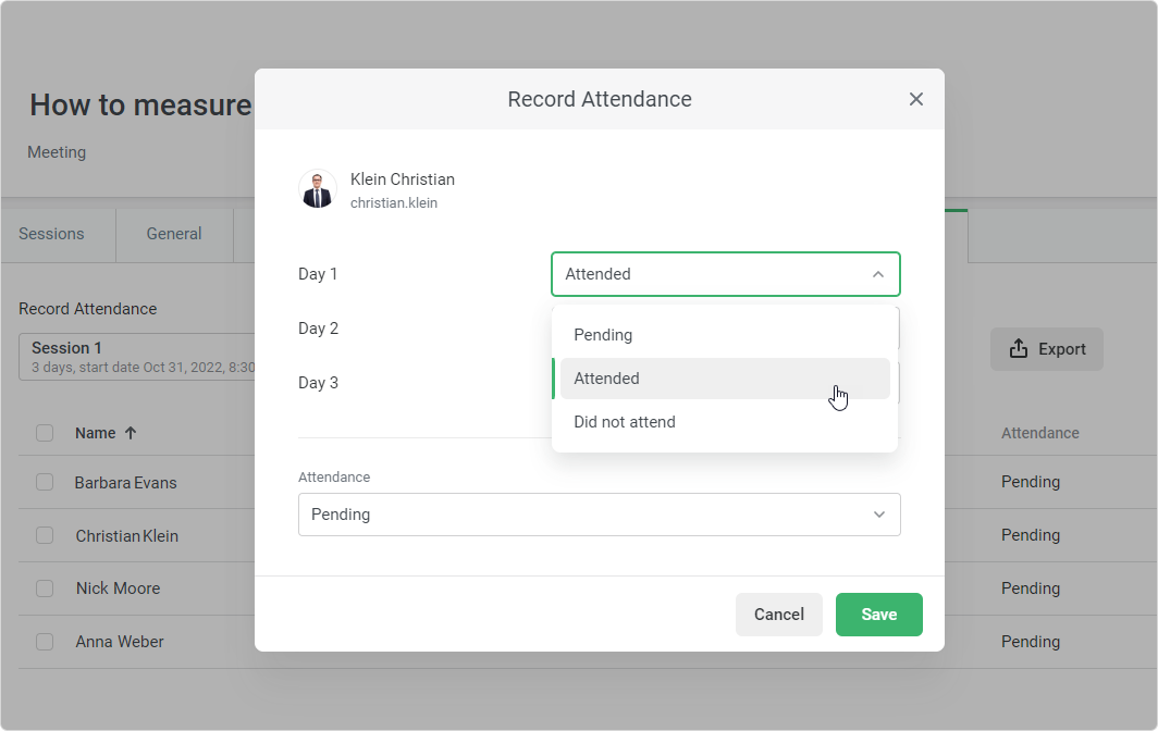 How to Record Attendance