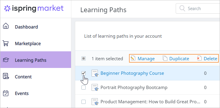 Working with Learning Paths