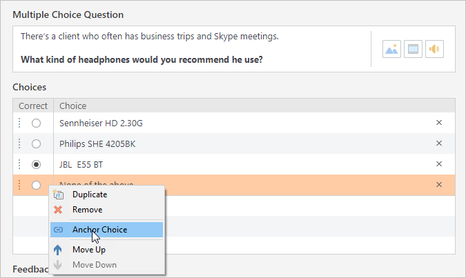 Locking Answer Choice Position