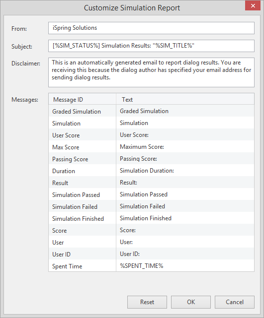 Simulation Report Customization
