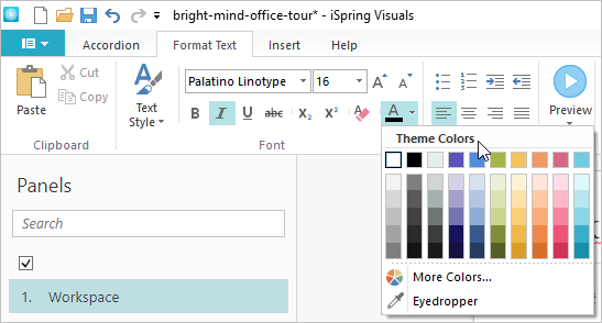 Adding and Formatting Text