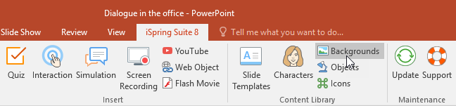 Inserting Backgrounds