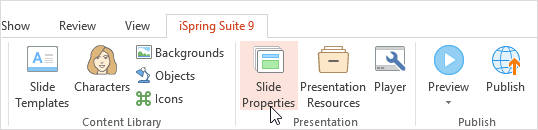 Slide Properties
