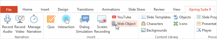 Inserting Web Objects