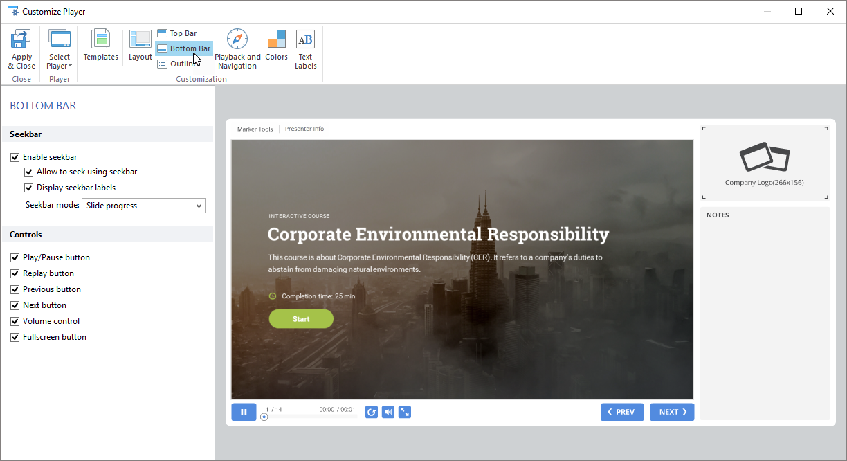Customizing the Bottom Bar