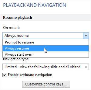 Playback and Navigation Settings