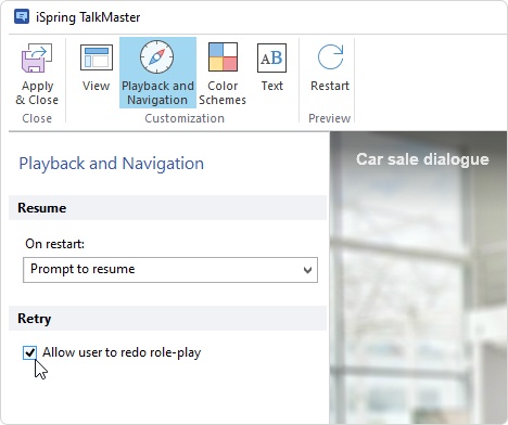 Playback and Navigation Settings