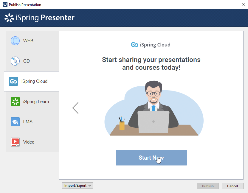 Publishing from iSpring Presenter