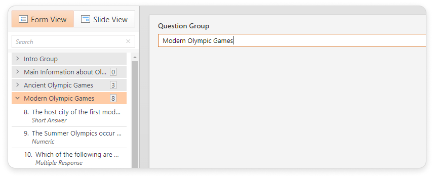 Creating Question Groups