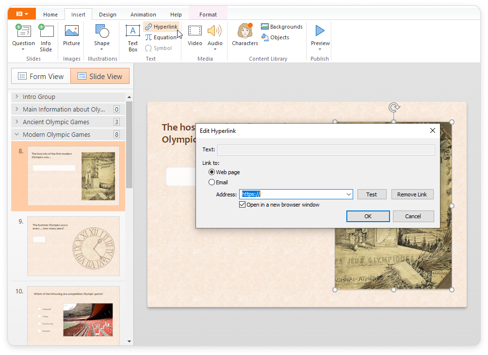 Adding Hyperlinks Adding Hyperlinks