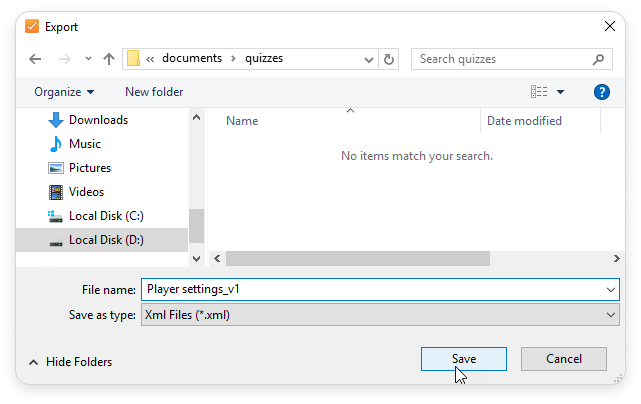 Importing and Exporting Player Settings Importing and Exporting Player Settings