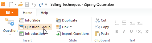 Creating Question Groups